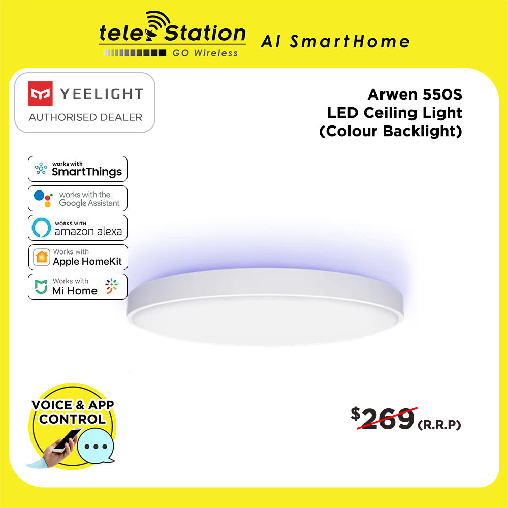 Yeelight Arwen 550S White Ceiling Light (Colour Backlight ...