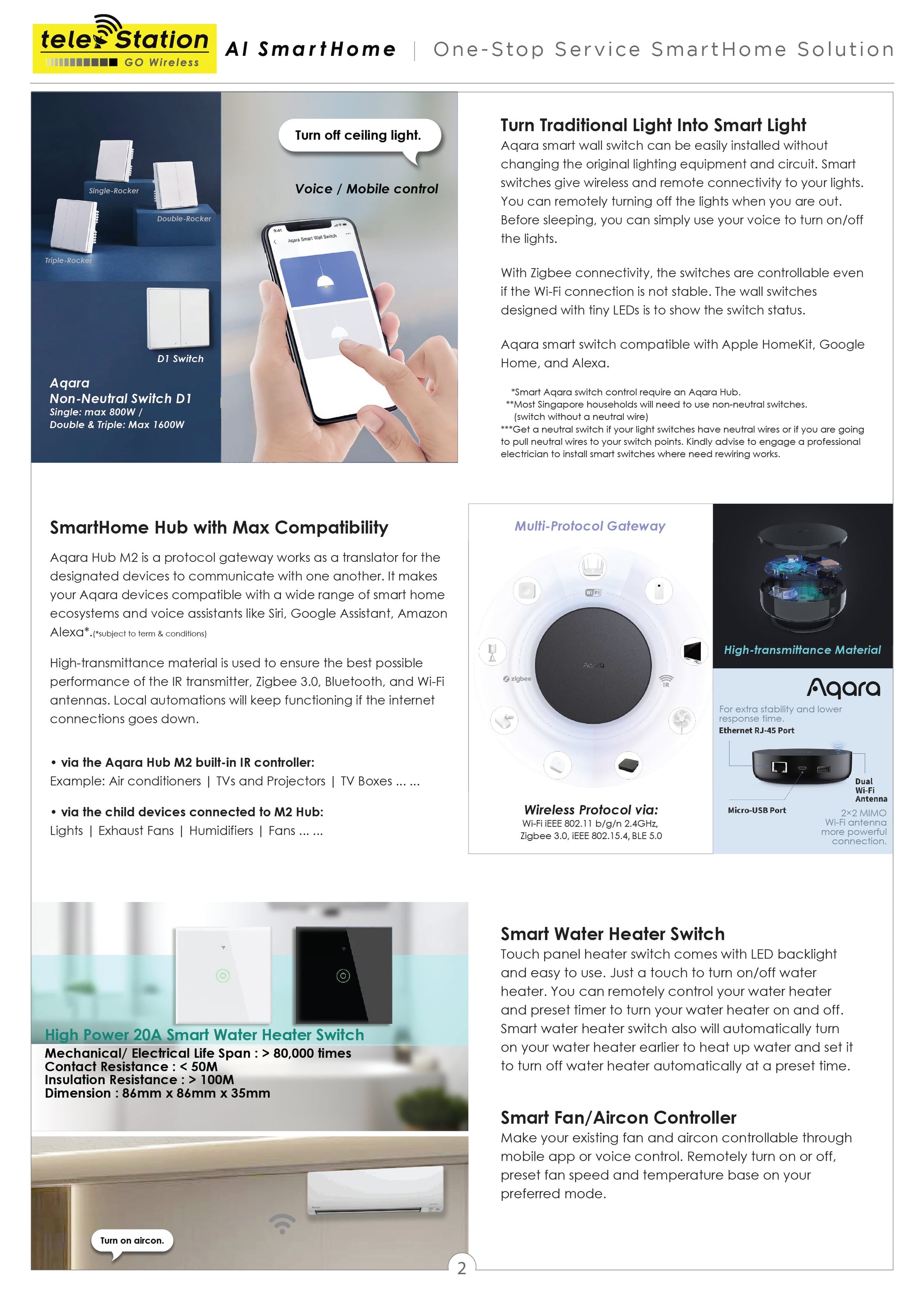 Upgrade your home to SmartHome: Aqara Basic Smart Switches Package ...
