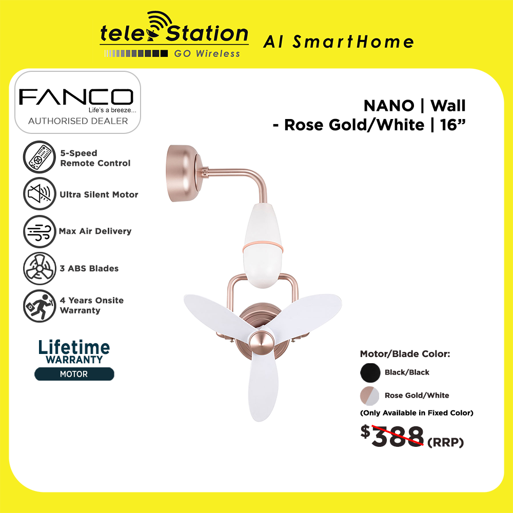 Fanco NANO Wall Fan – Telestation AI SmartHome